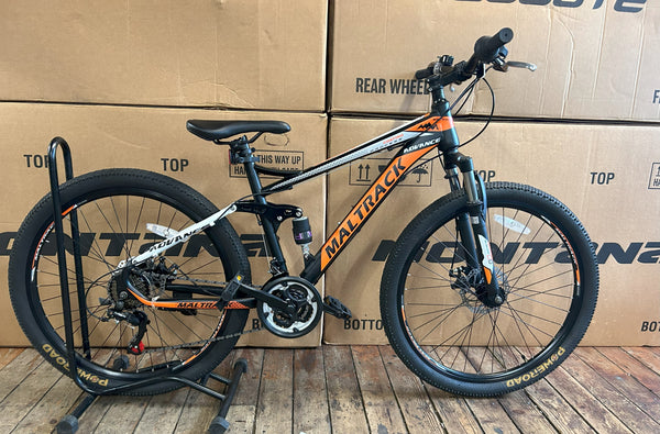 26" Maltrack Double Suspension Black/Orange – Claudy Cycles
